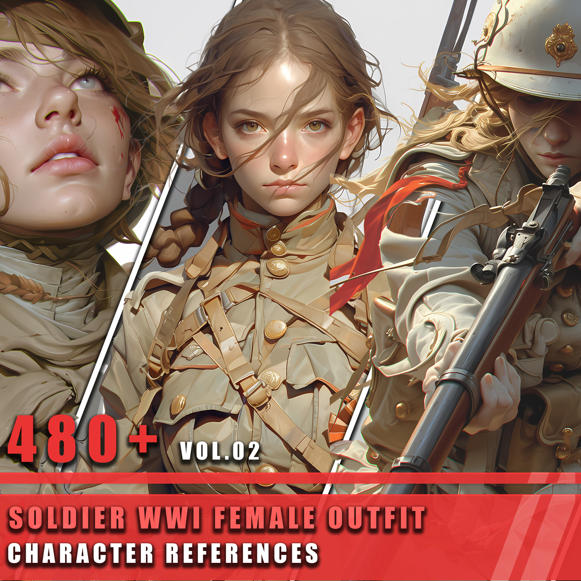 ArtStation - 480+ Soldier WWI Female Outfit - Character References Vol.02