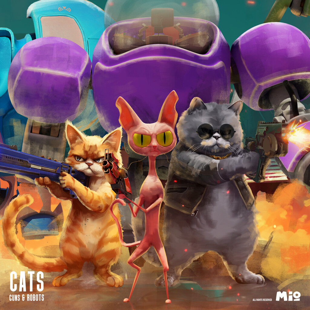 ArtStation - Cats, Guns & Robots Artwork