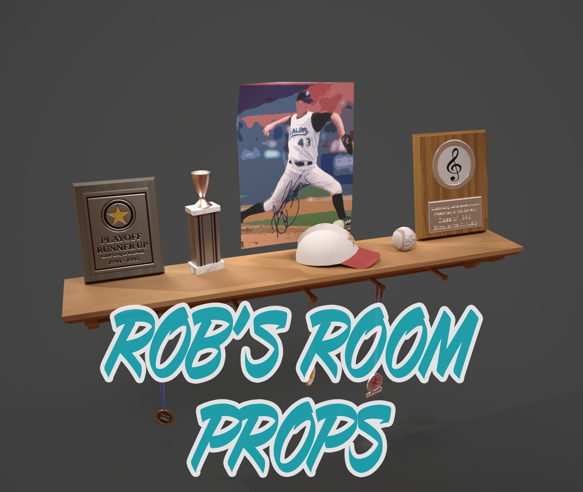 ArtStation - Rob's Room: Shelf Props