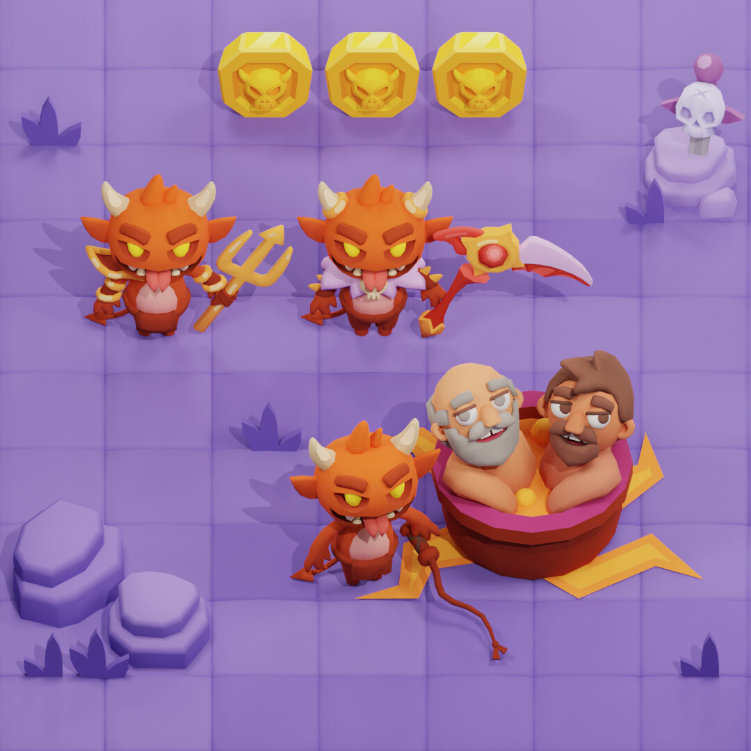 ArtStation - Devils VS Villagers