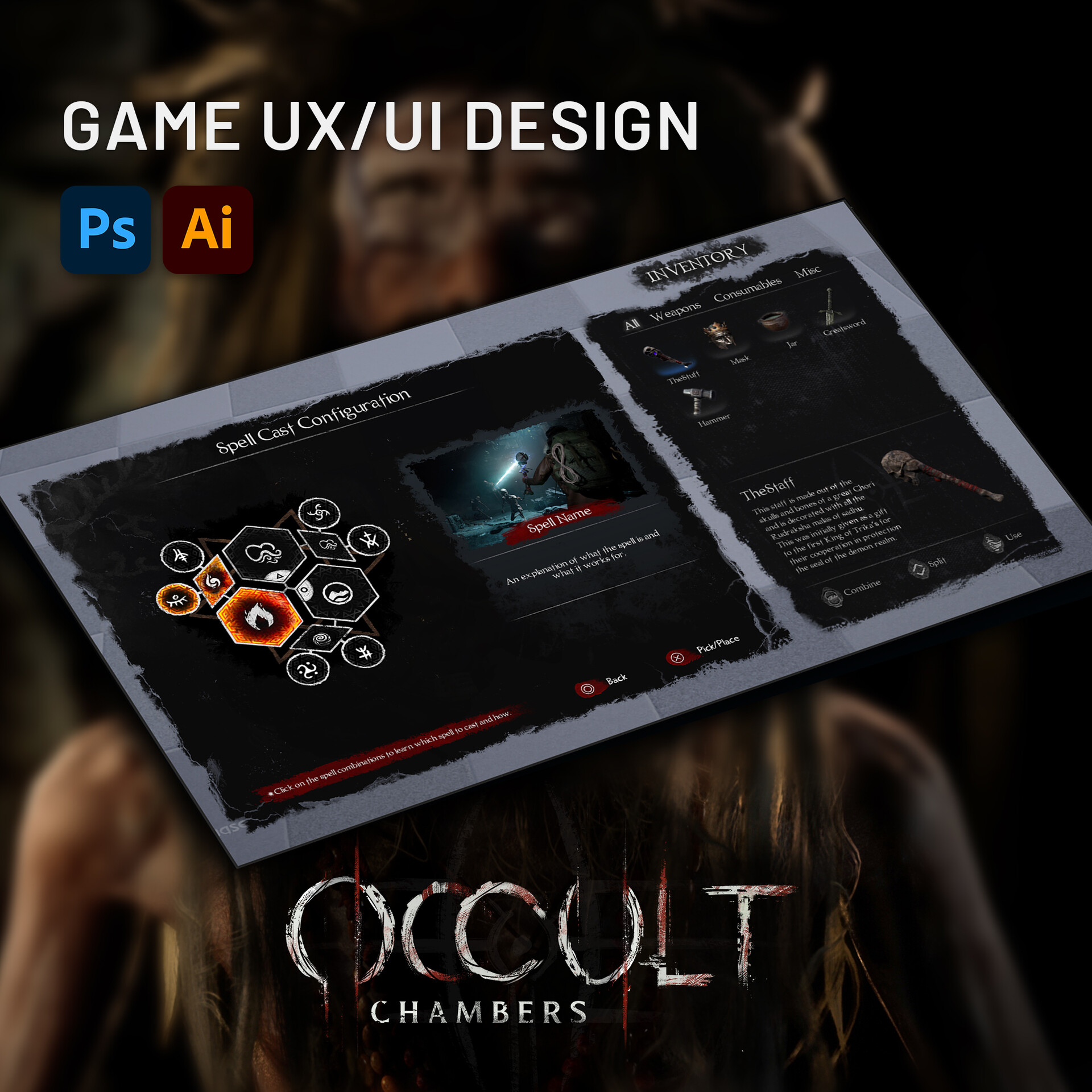 ArtStation - Occult Chambers Game UI Works- Still in Progress
