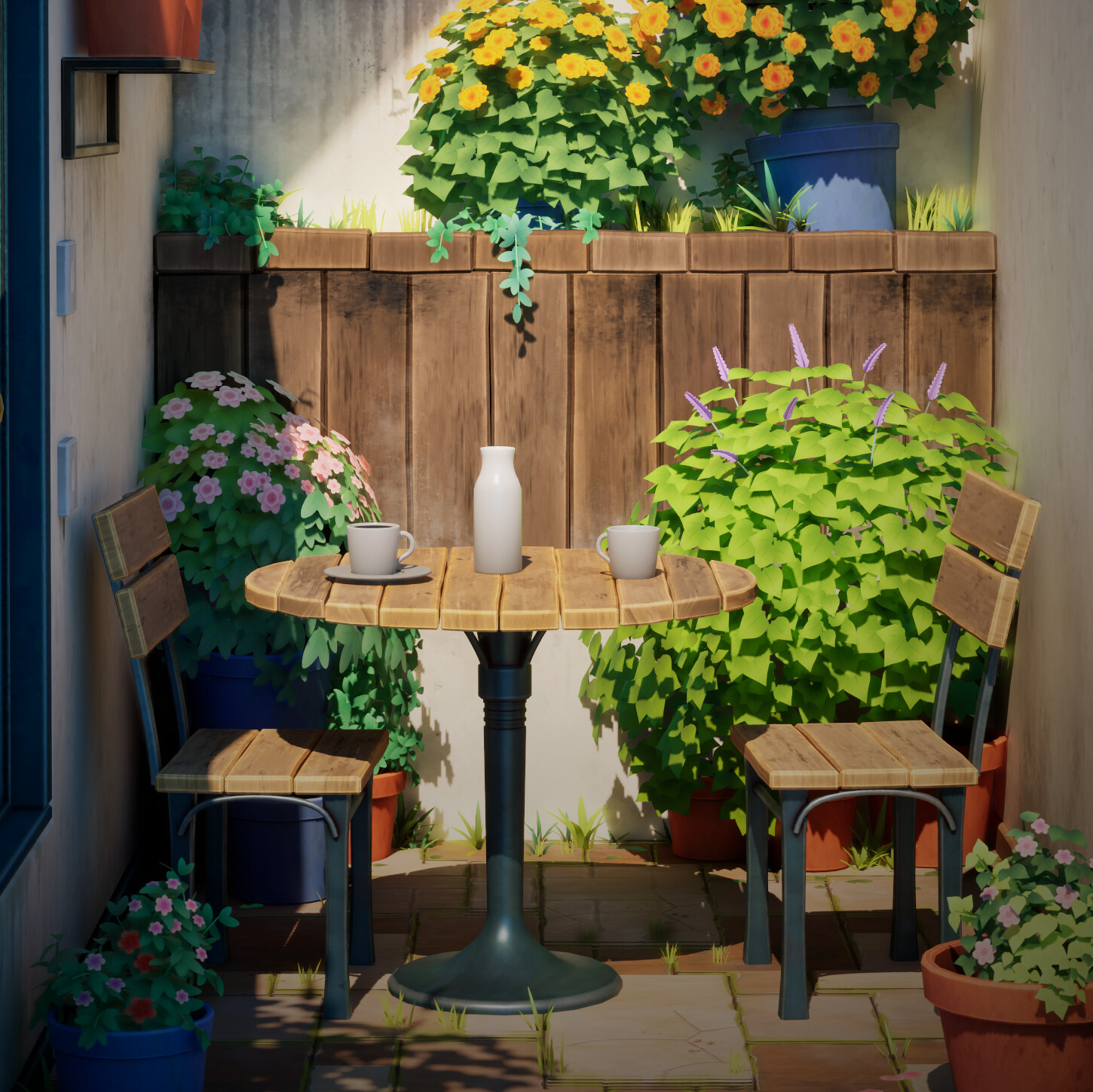 ArtStation - Cosy Spring Courtyard - Stylized Environment