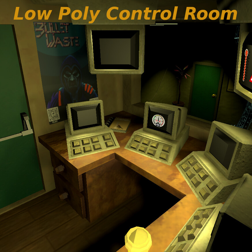 ArtStation - Low Poly Control Room