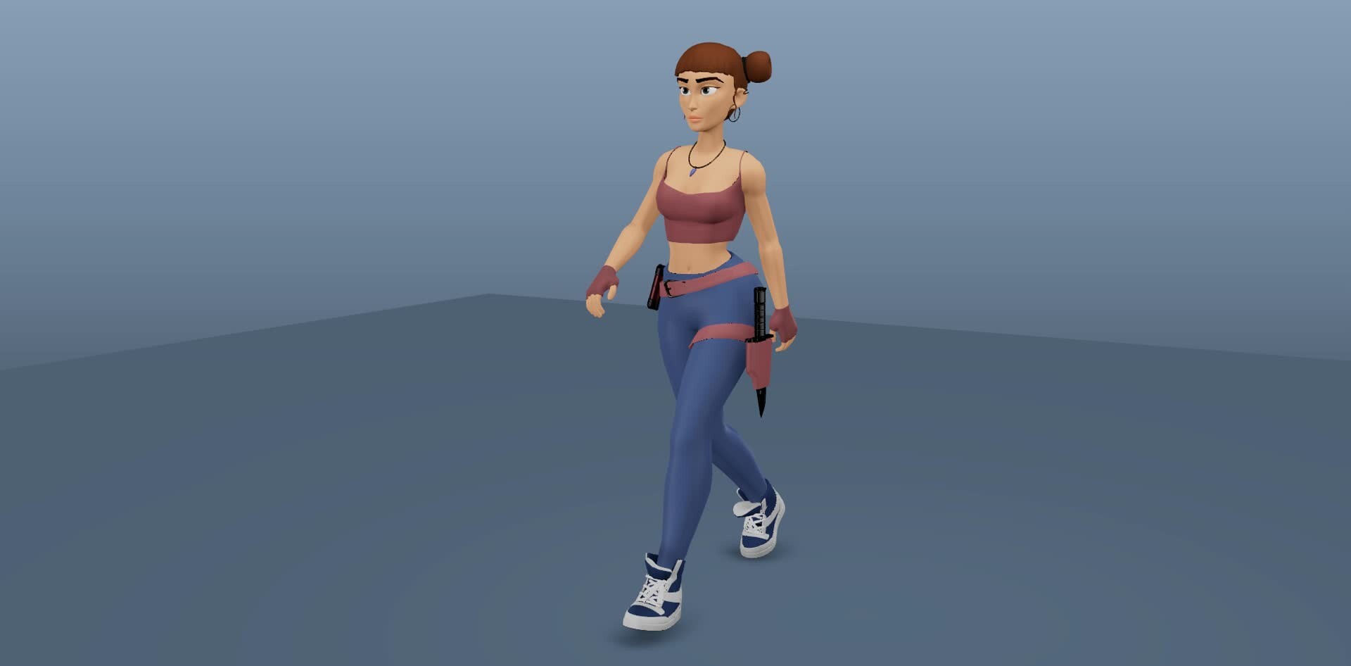 ArtStation - The lady's gait + face rig