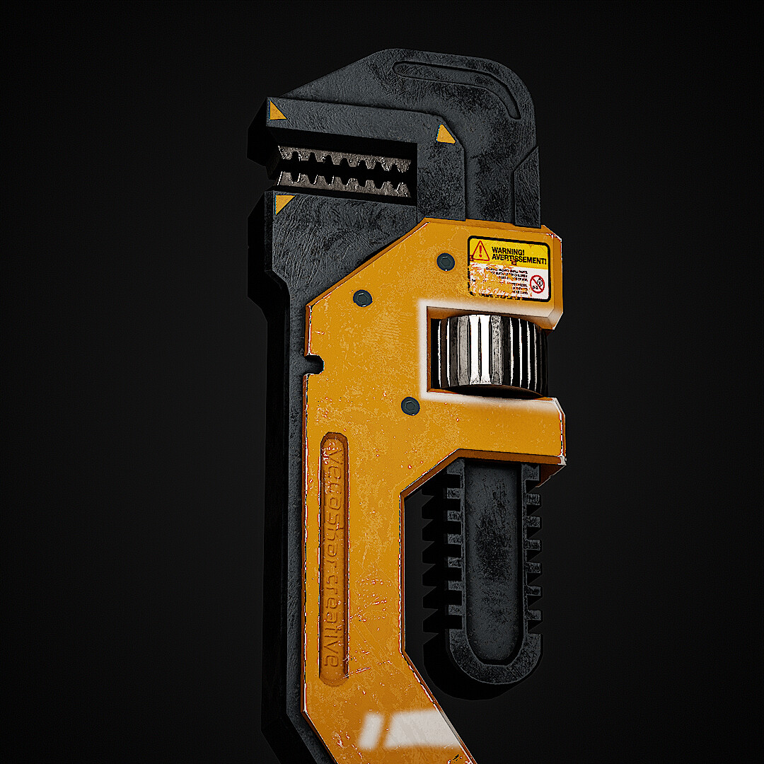 ArtStation - 3D pipe wrench model - in-game ready