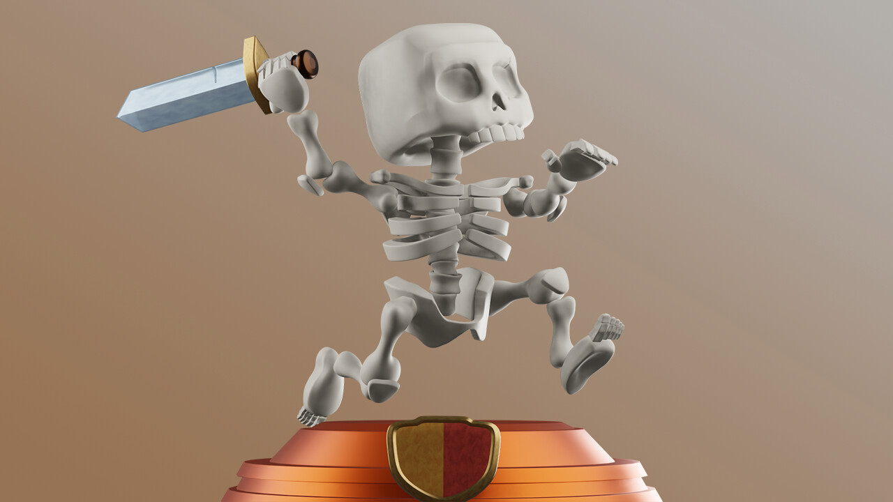 ArtStation - Clash Royal Skeleton (Sculpt training)