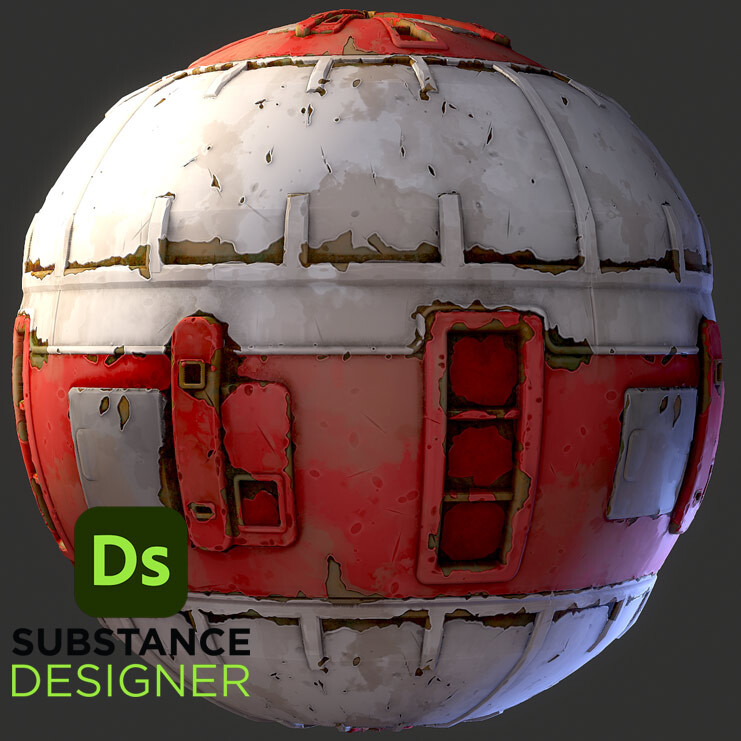 ArtStation - Stylized Rusty Painted Metal - Substance 3D Designer