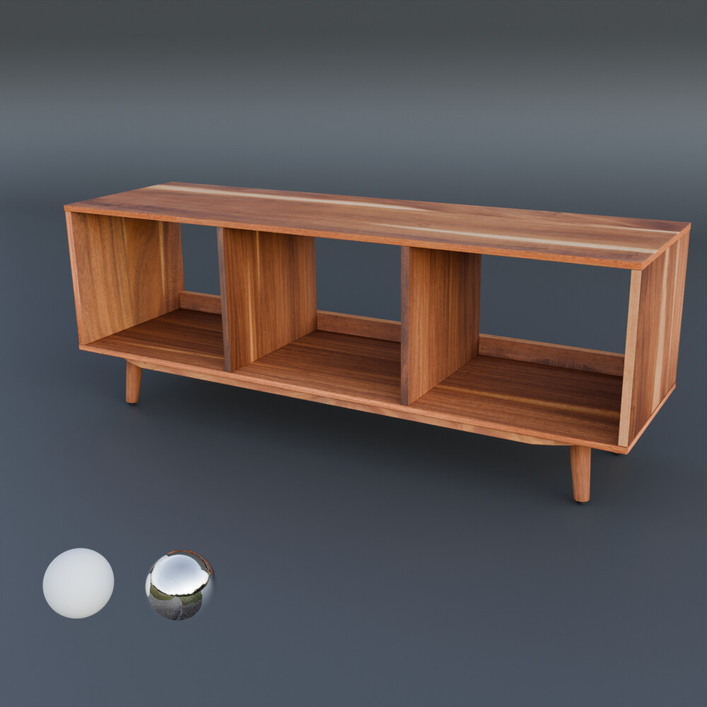 ArtStation - Realistic Open Shelf Media Stand