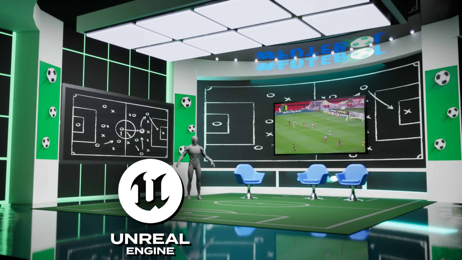 ArtStation - 3D Virtual Set - Cenário Virtual - Football TV Show