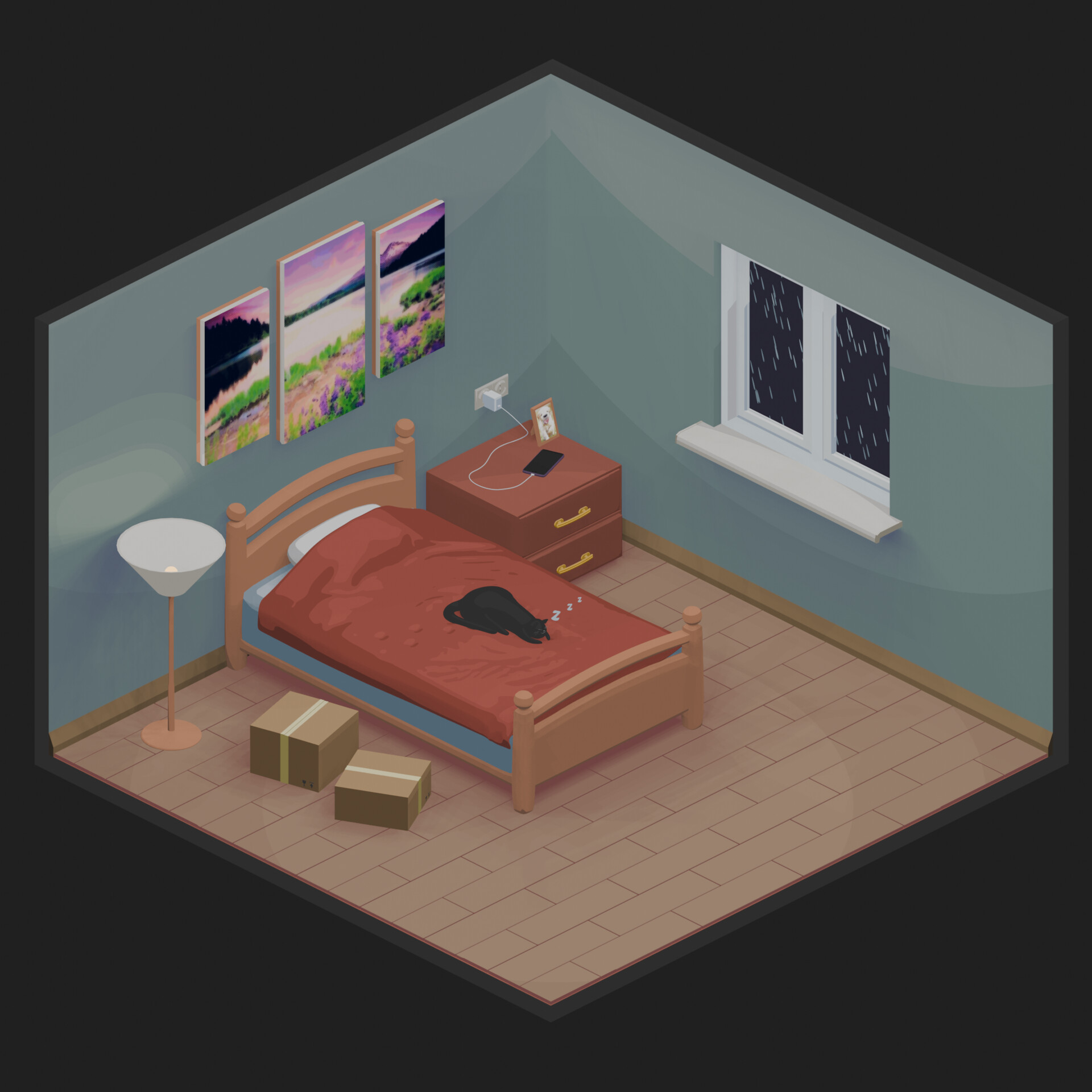 ArtStation - Chilly room (in progress)