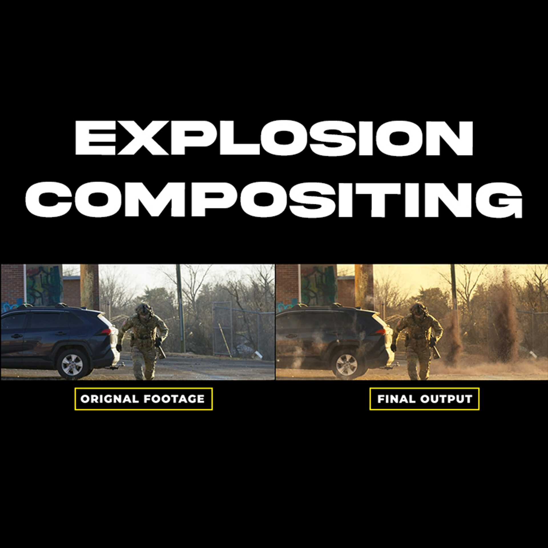 ArtStation - Explosive Escape: VFX Compositing of a Soldier in Action