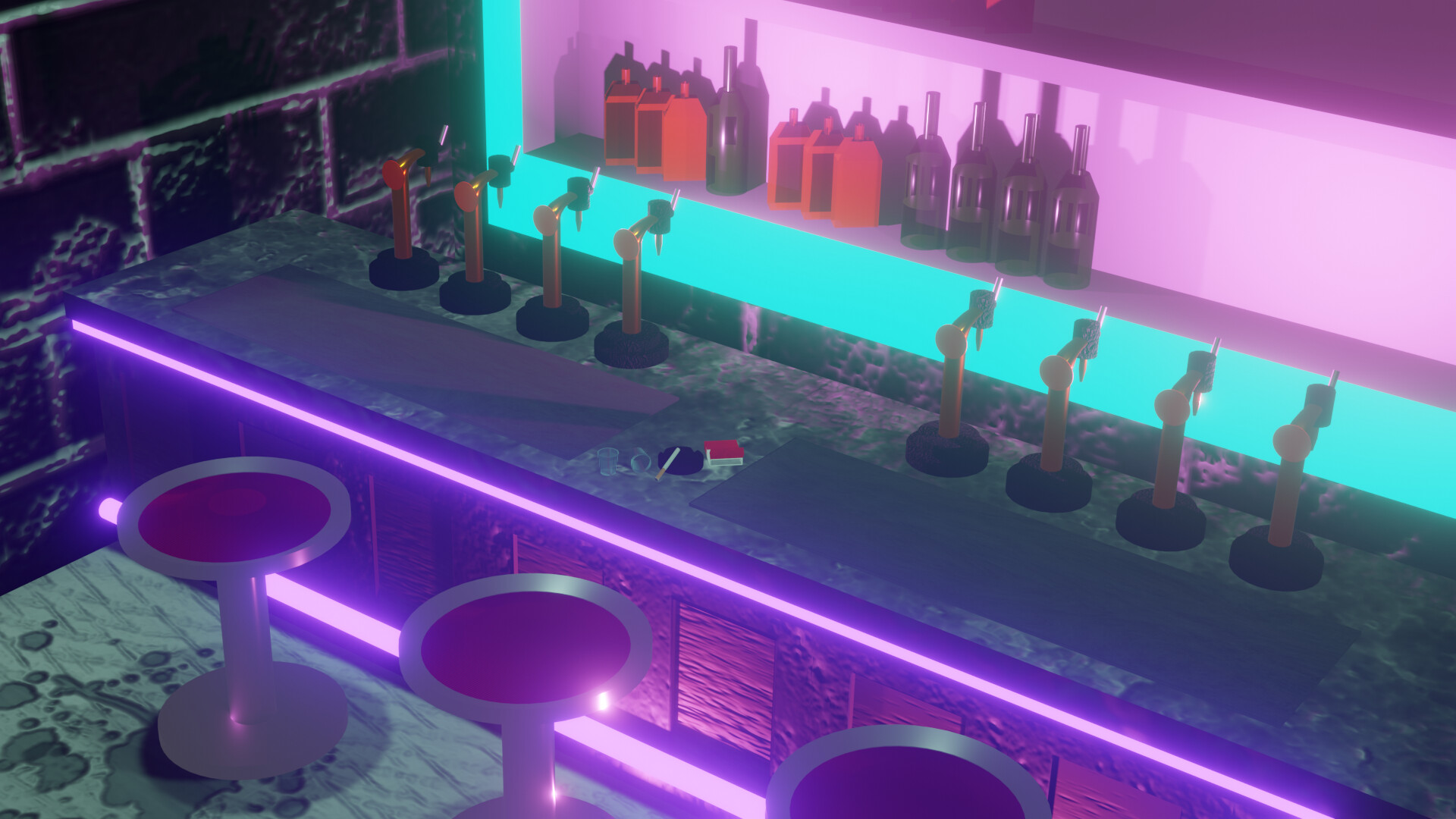 ArtStation - Dive bar renders remastered