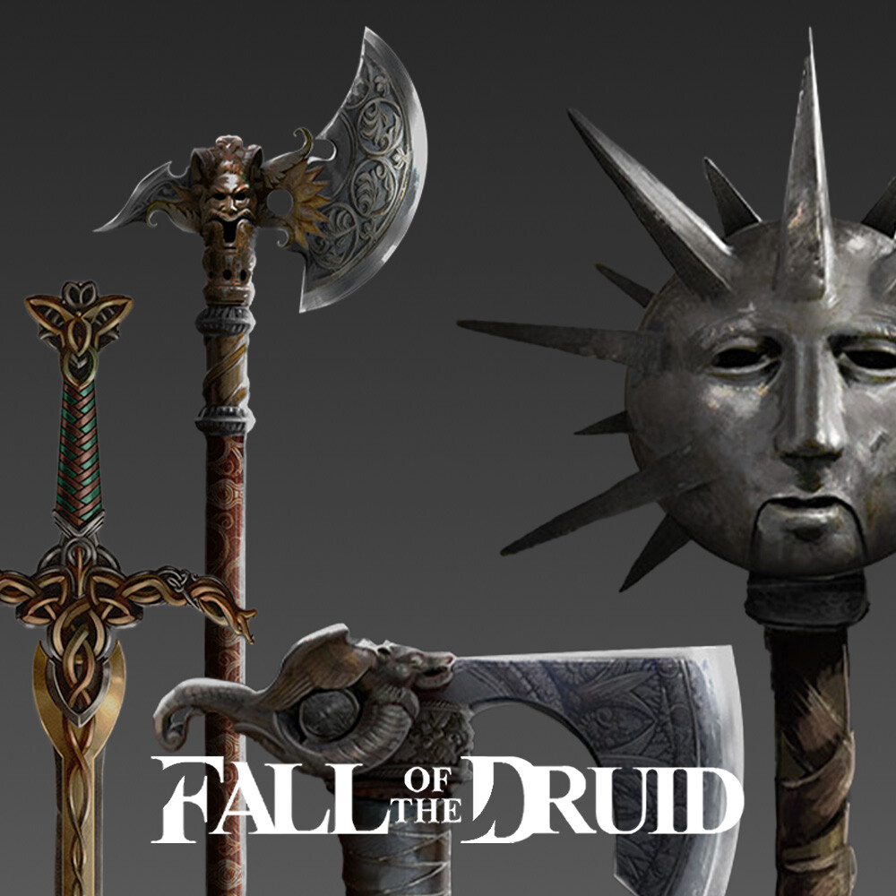 ArtStation - Fall of The Druid: weapons - Hero & common melee