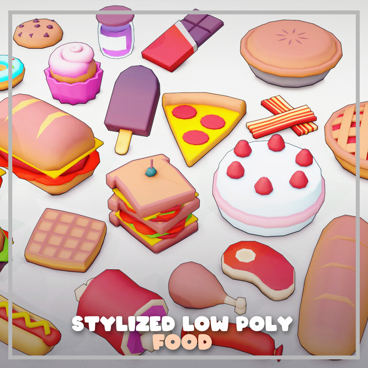 ArtStation - Stylized Low Poly Food