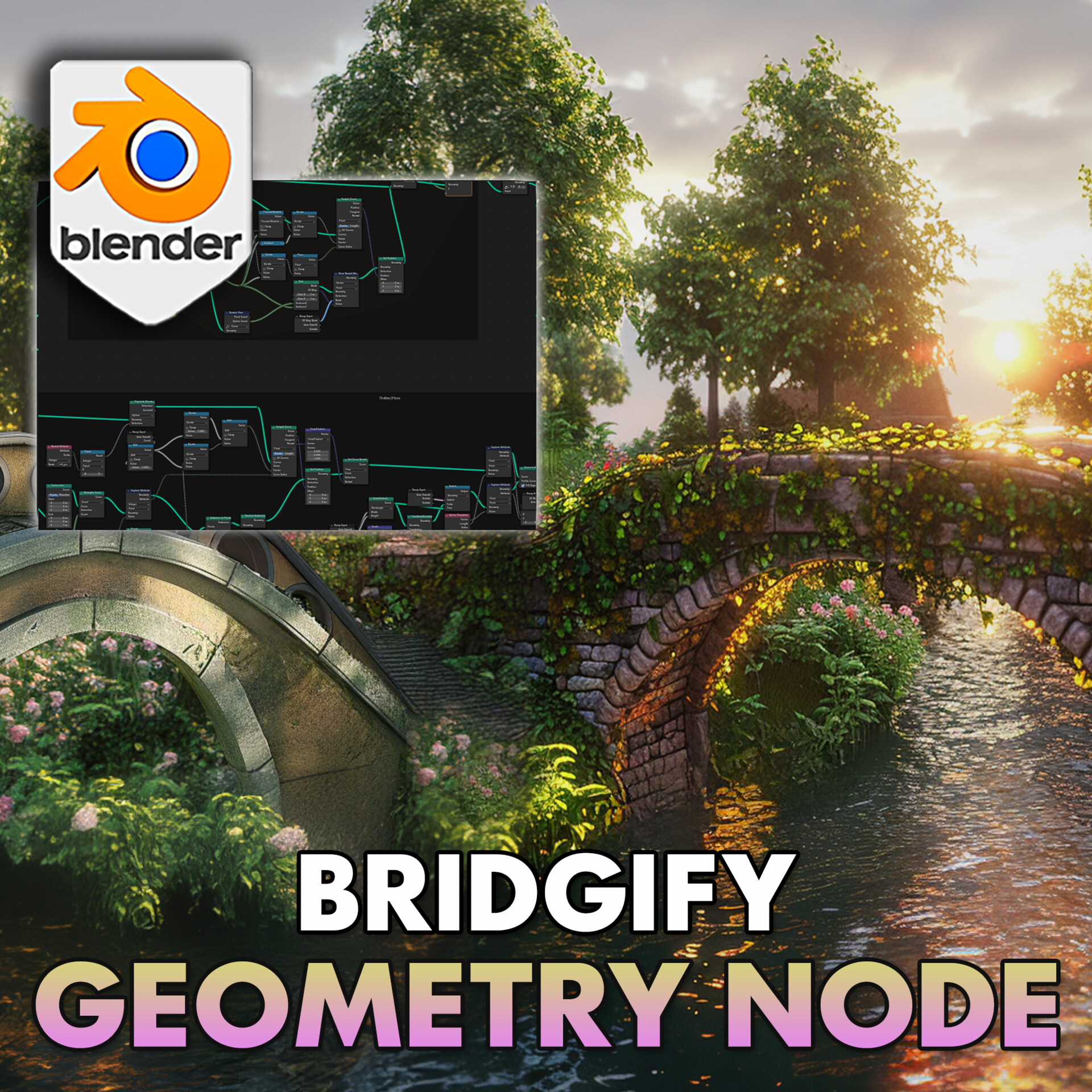3D Tudor - 3D Tudor Bridgify - Blender Bridge Geometry Node - Revolutionize Your Bridge Building