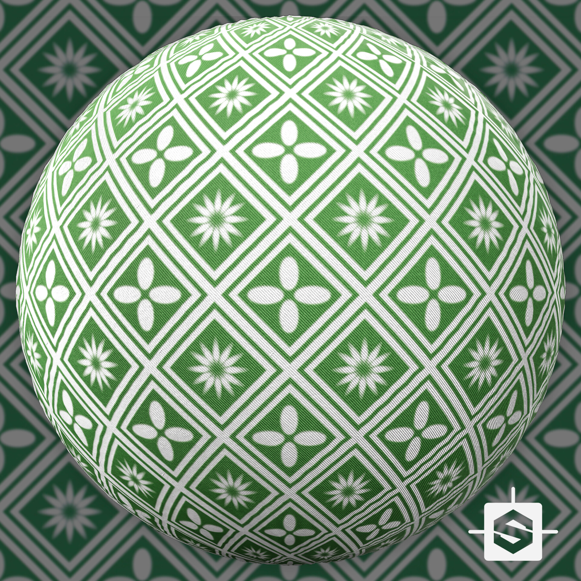 ArtStation - Fabric 01: Fabric with Green Patterns