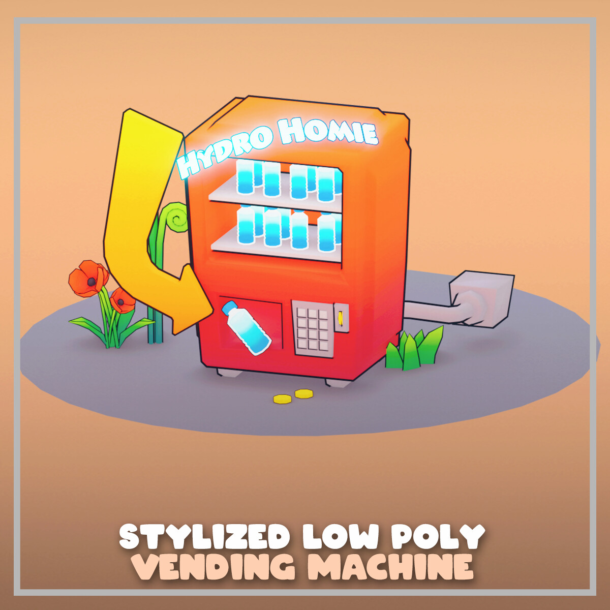 ArtStation - Stylized Low Poly Vending Machine