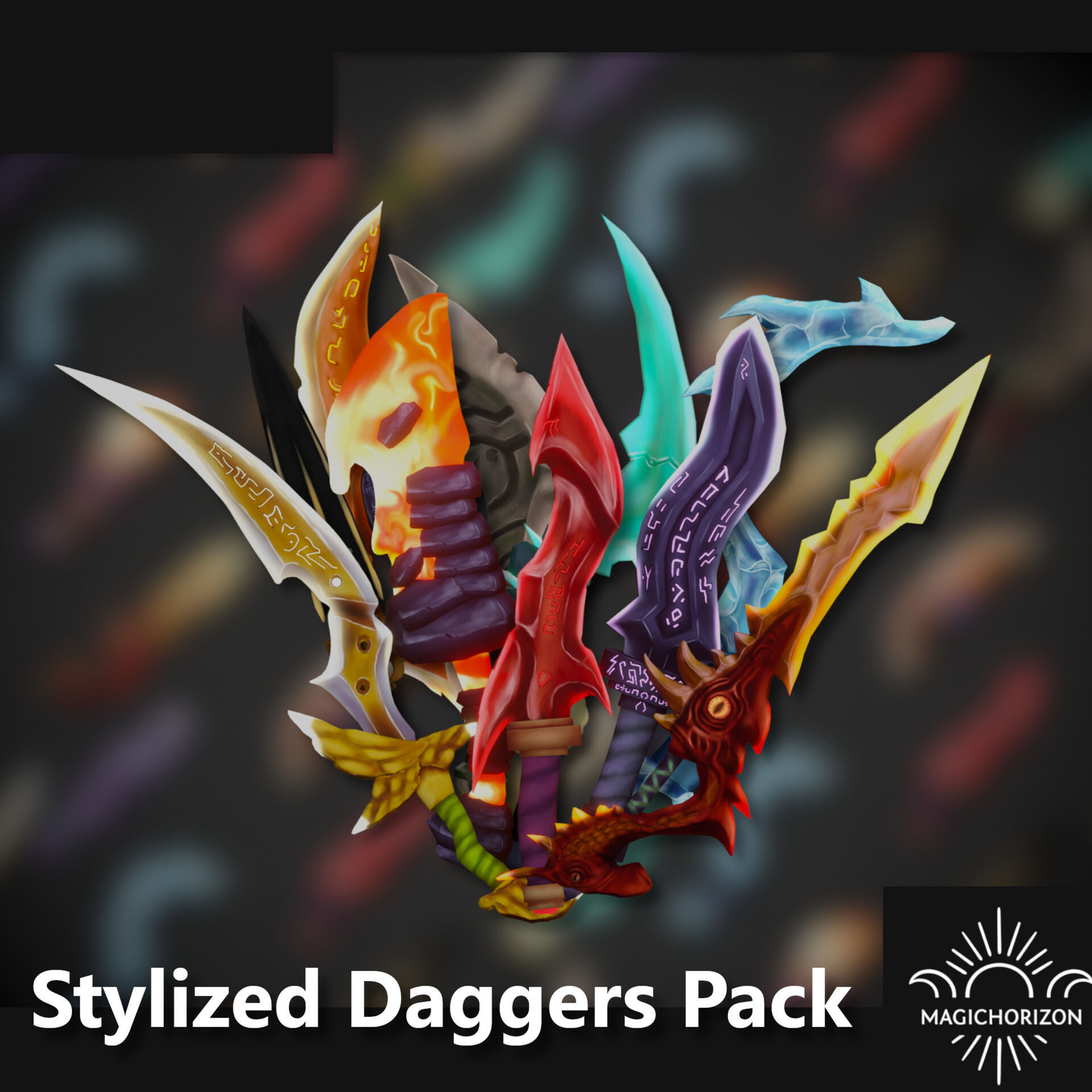 ArtStation - 10 Stylized Daggers pack