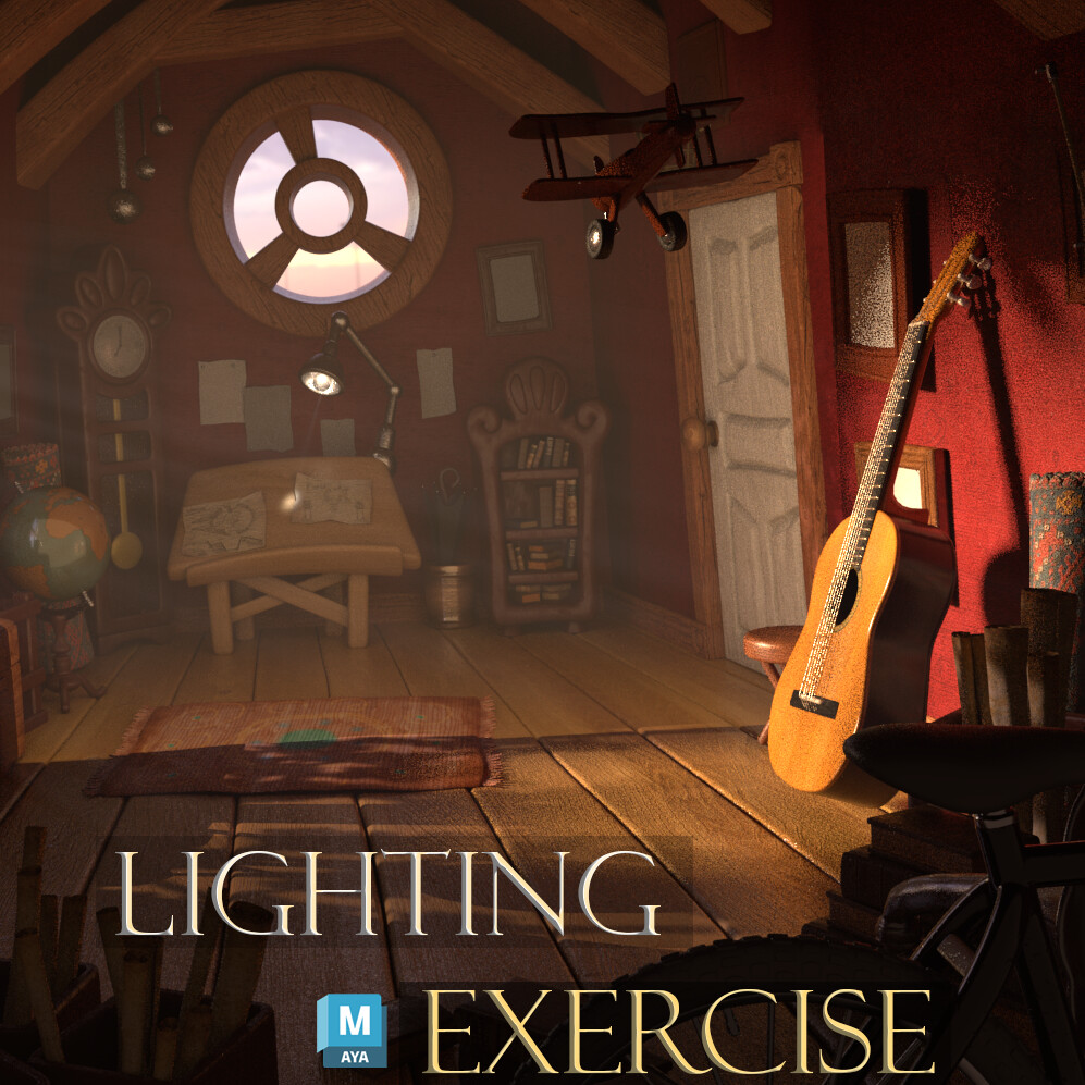 ArtStation - Attic studio - Lighting
