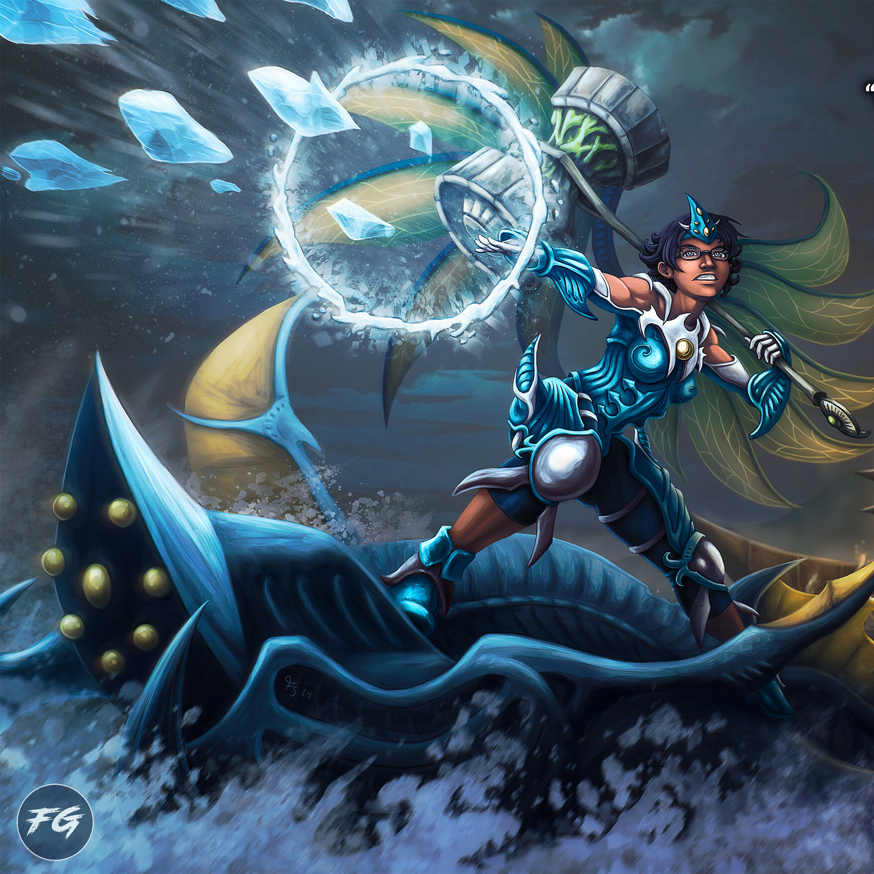 ArtStation - Mace, the Blue-Sea Dragoon (Legend of Dragoon custom ...