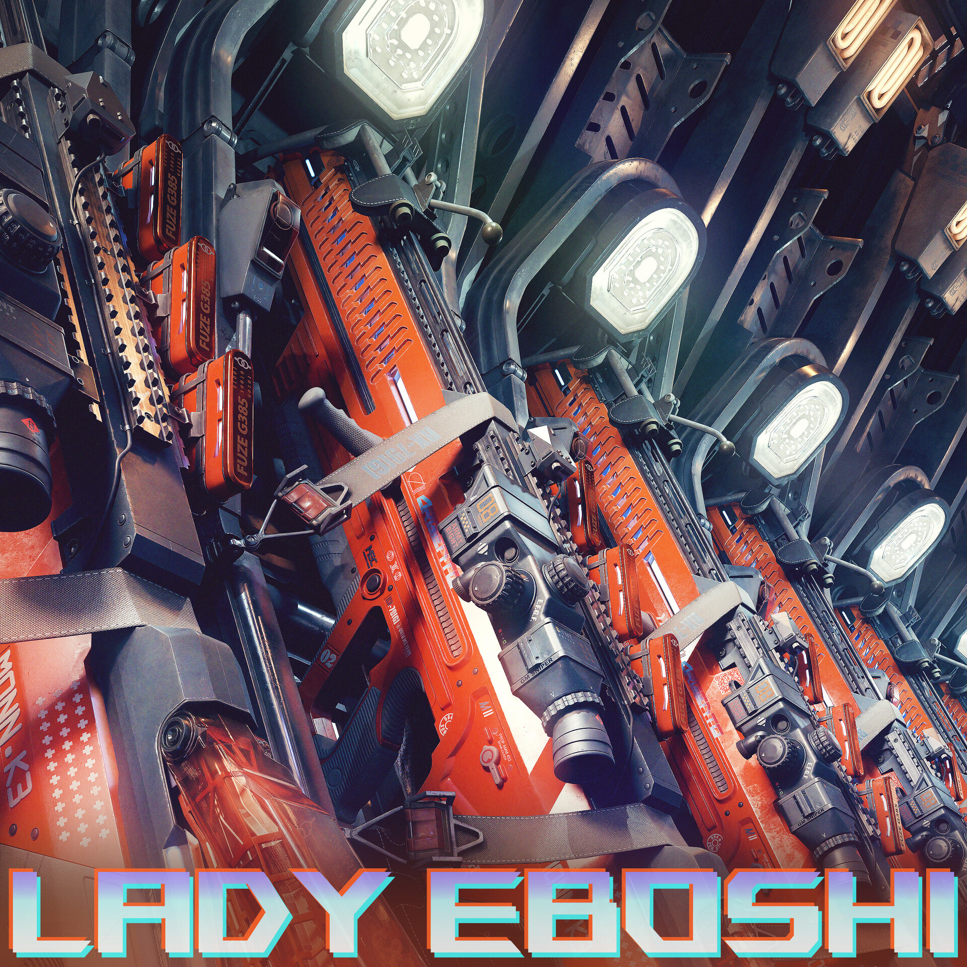 ArtStation - Lady Eboshi : Gun Rack Renders