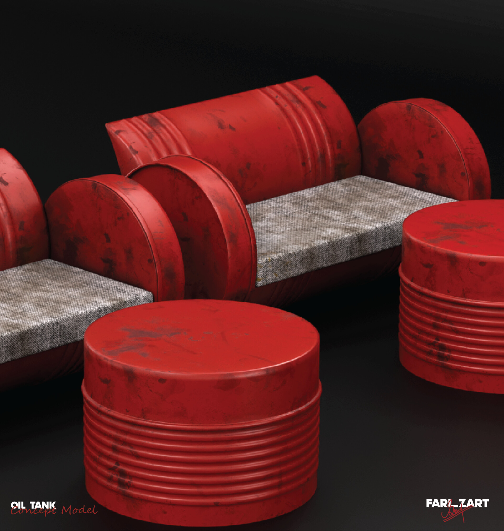 ArtStation - old oil tank concept chair model