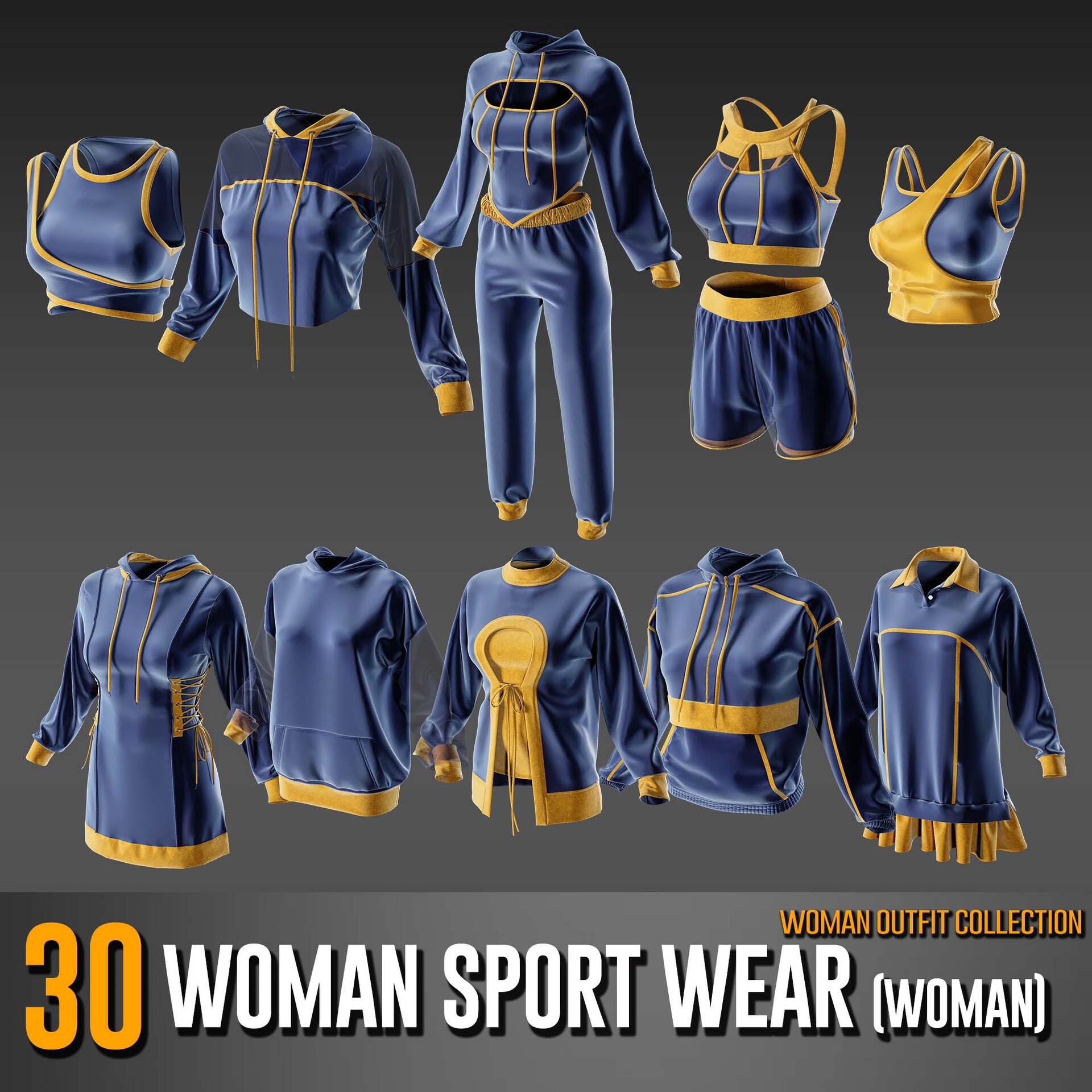 ArtStation - 30 Woman's Sport Wear Collection- VOL 10