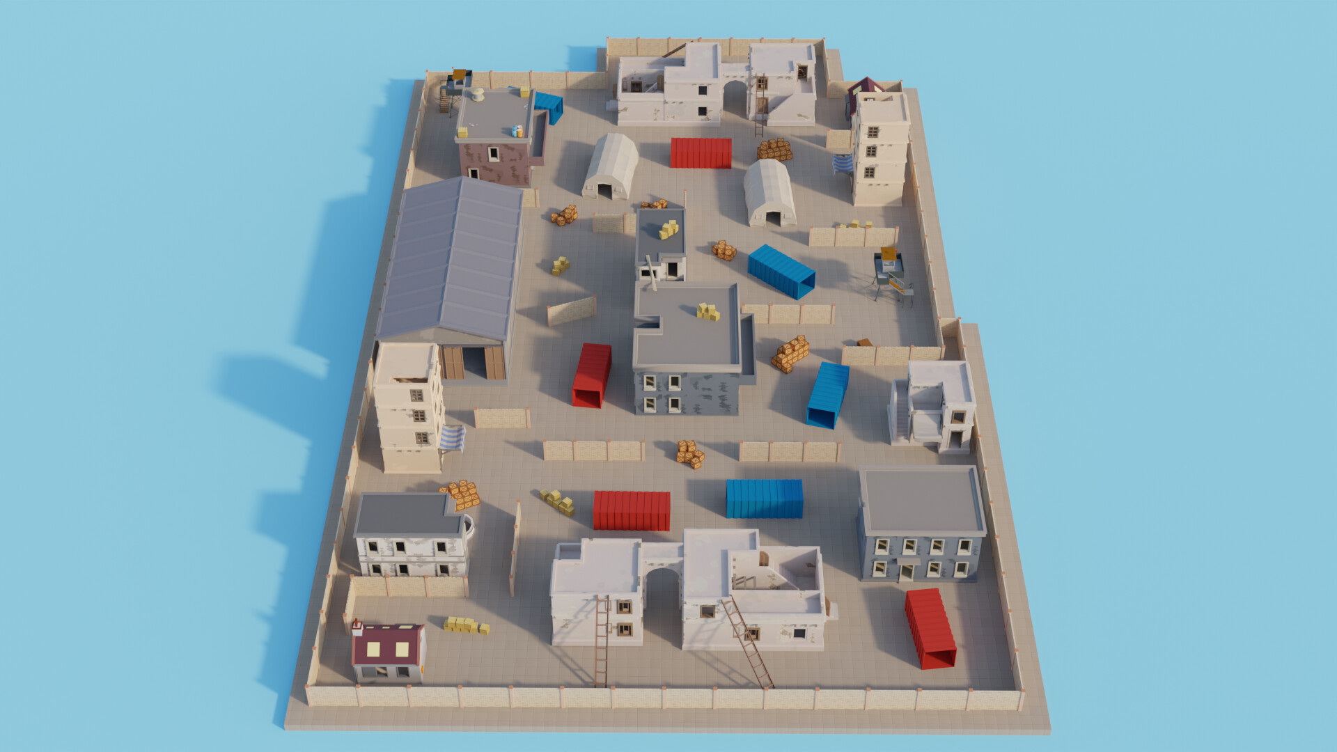ArtStation - Golden Wastes - TDM Map - LowPolyGames - BattleRoyale