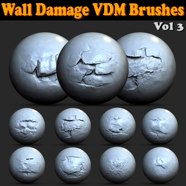 ArtStation - Wall Damage VDM Brushes Vol 3