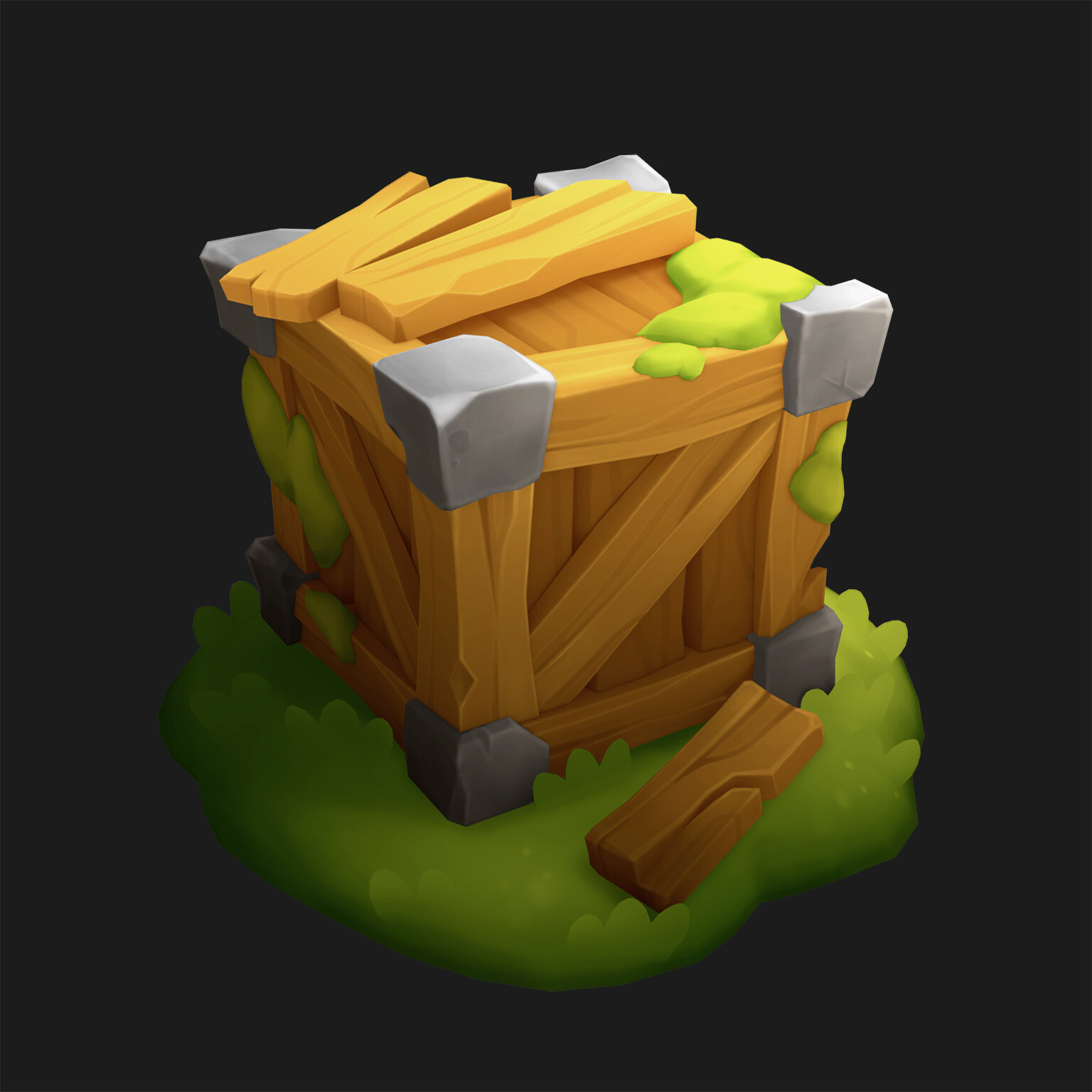 ArtStation - Stylized Crate & Barrel