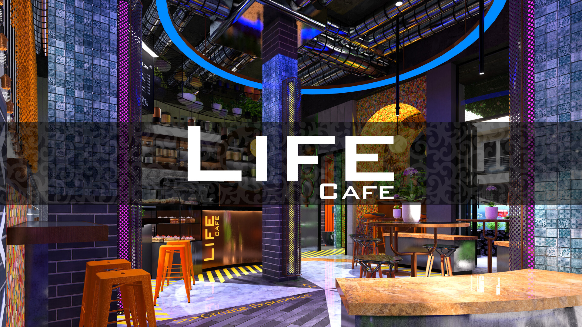 ArtStation - LIFE Cafe | Interior Design and Visualisation