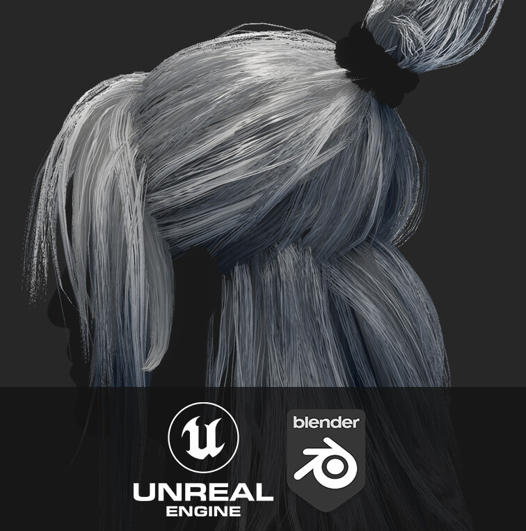 ArtStation - Hair Groom: Blender/UE5 hair card workflow