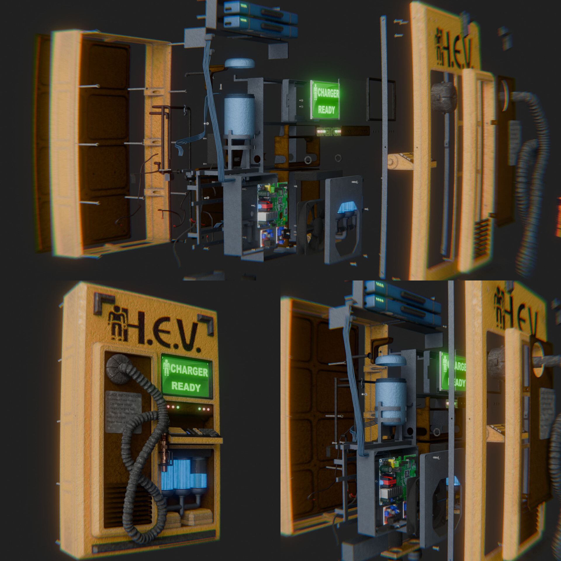 ArtStation - Half-Life HEV Charger with detailed inside