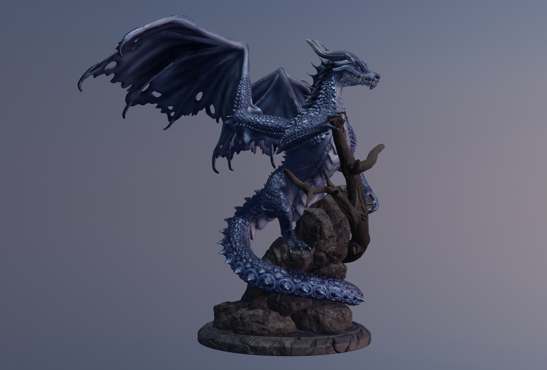 ArtStation - Dragon on the rock