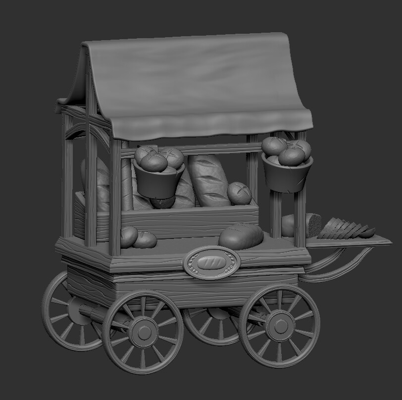 ArtStation - Baker's Cart (For 3D print for Dungeon Smithee)