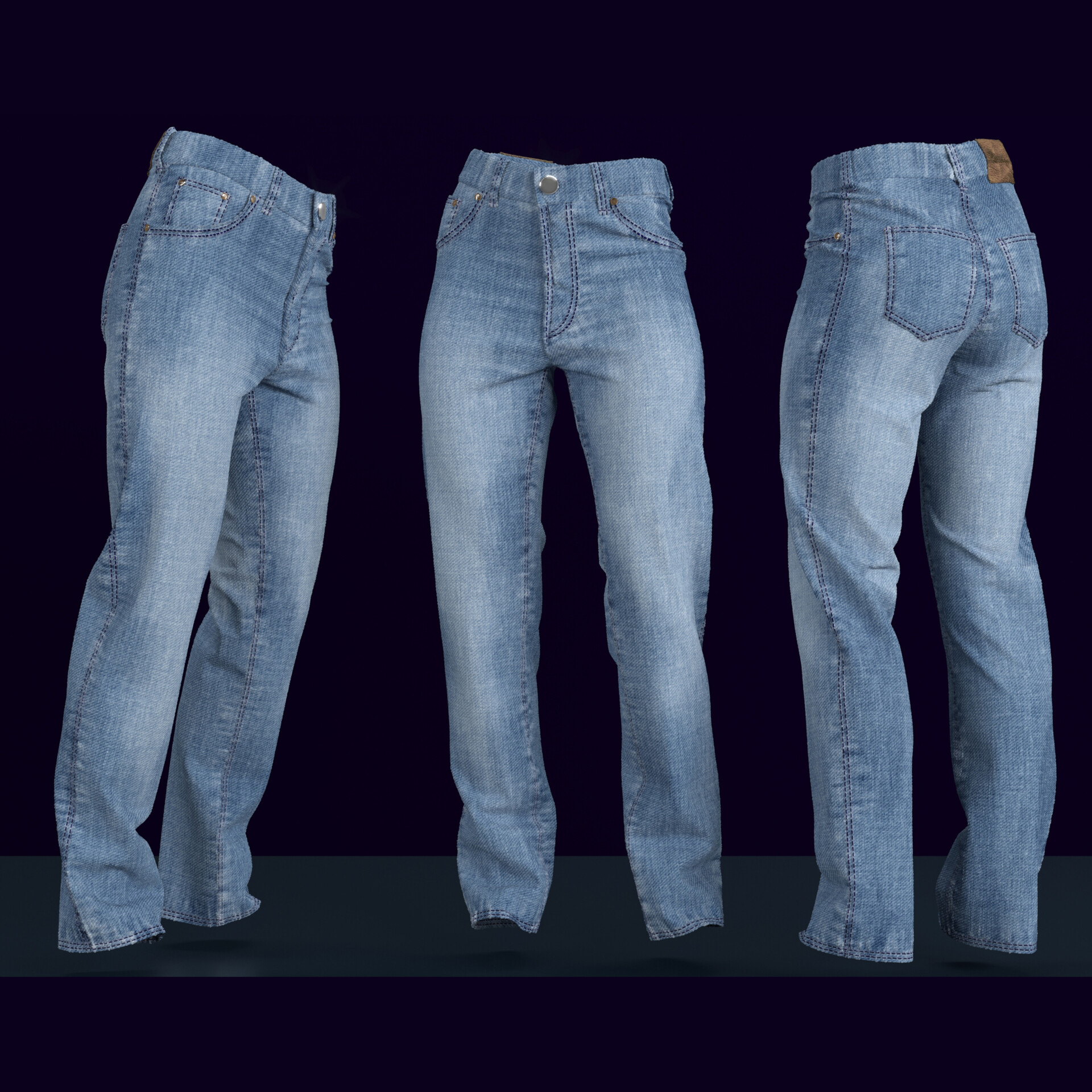 ArtStation - Women Denim Pants