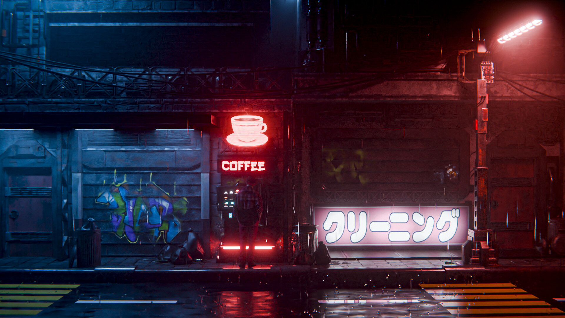 ArtStation - [3D Art] Game Environment Illustration: CyberStreet 2