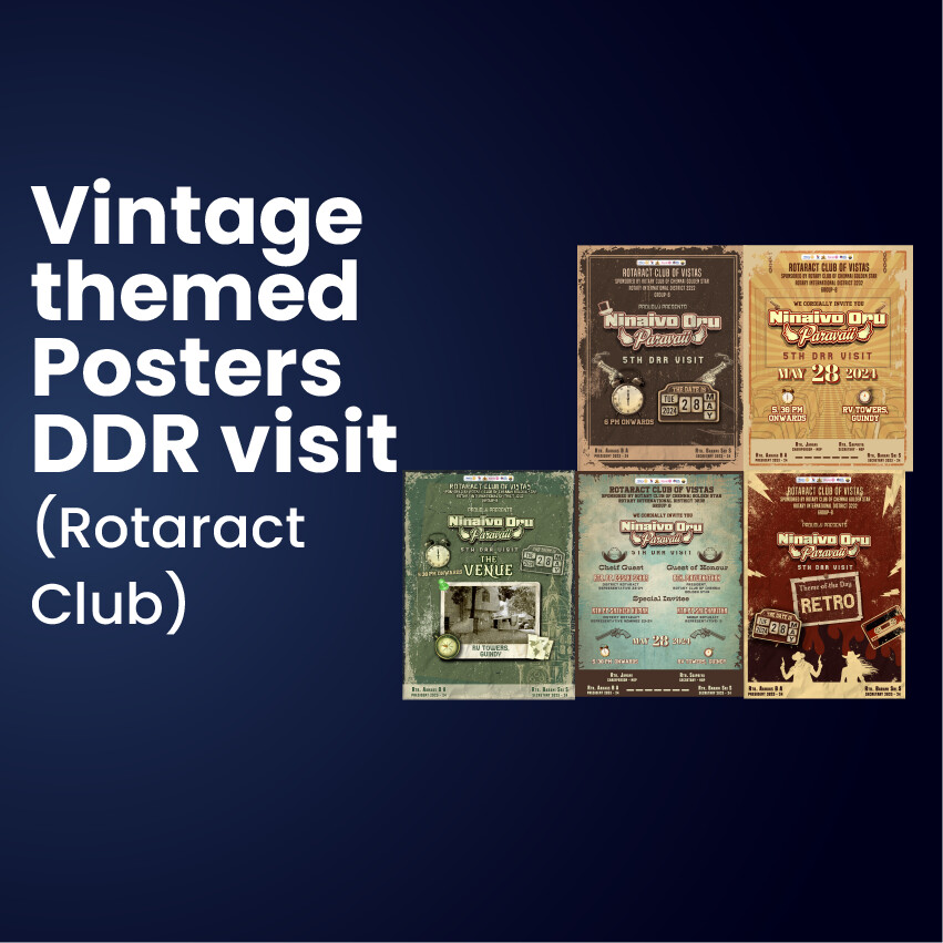 ArtStation - Vintage themed Posters for DDR visit (Rotaract Club)