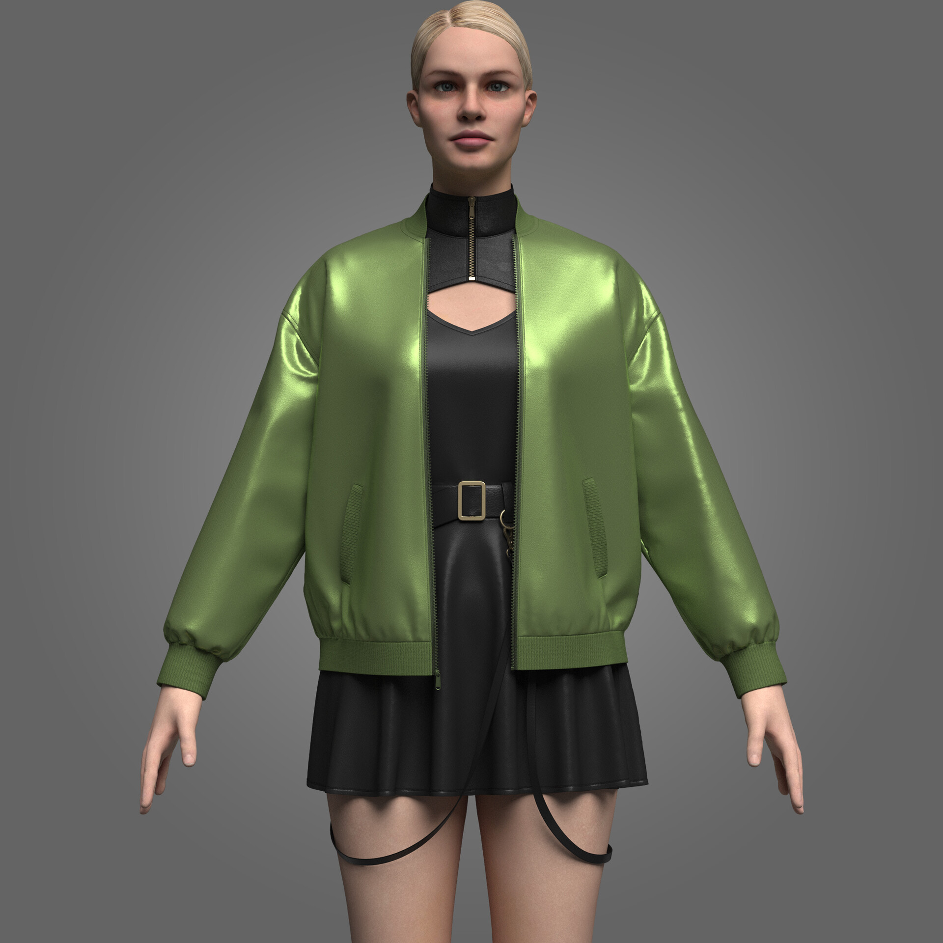 ArtStation - Dress And Jacket Outfit 3D Model