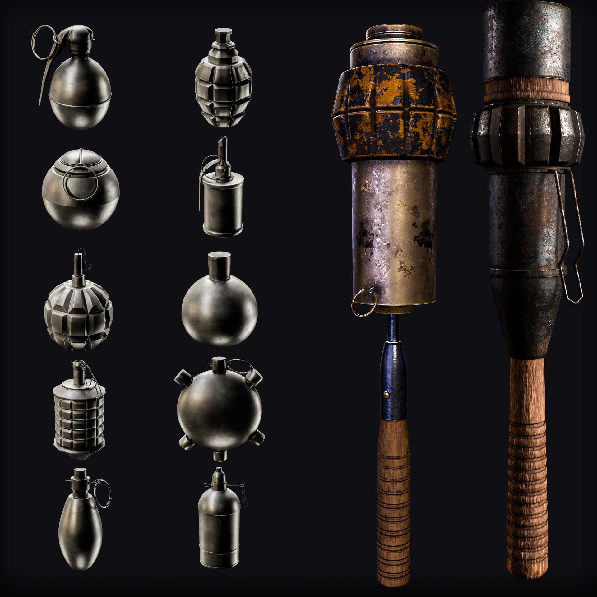 ArtStation - 26 Grenade WW12 Base Mesh - VOL 02 (Game Ready)
