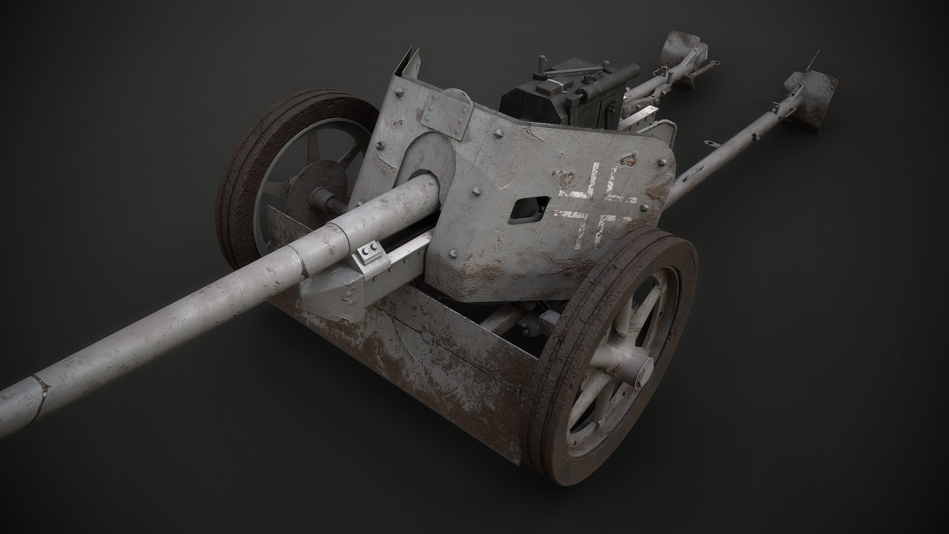 ArtStation - 7.5 cm Pak 40 Game interactive props