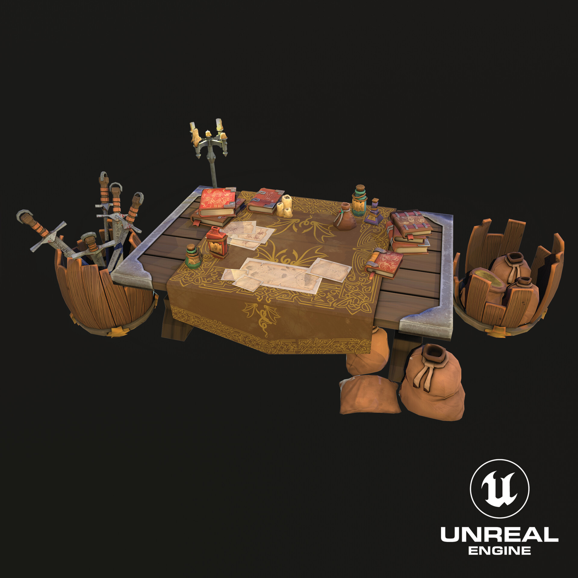 ArtStation - Medieval stylized clutter