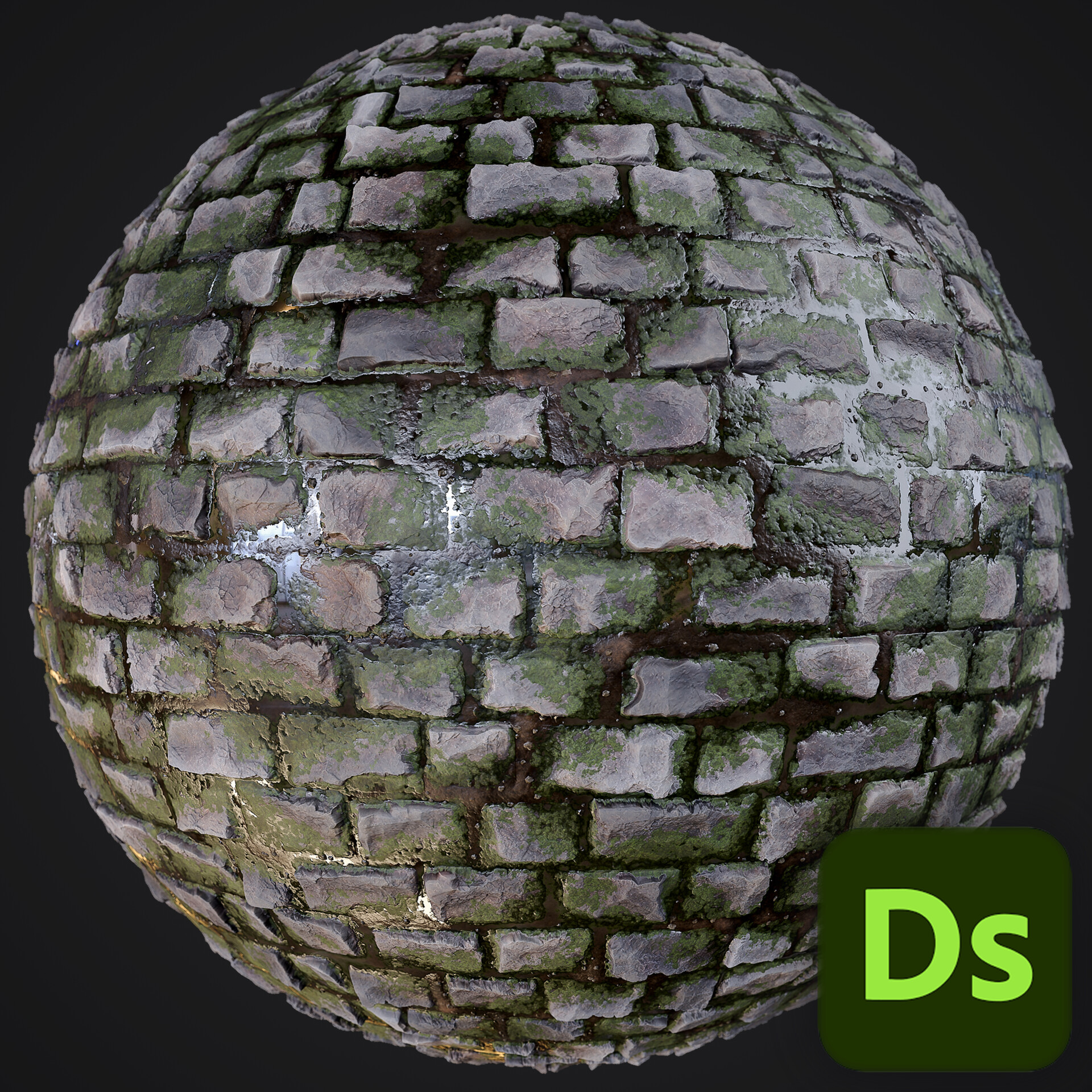 ArtStation - Mossy Cobblestone Path