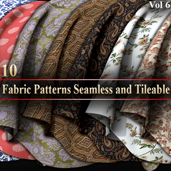 ArtStation - 10 Fabric Patterns Seamless and Tileable Vol. 6