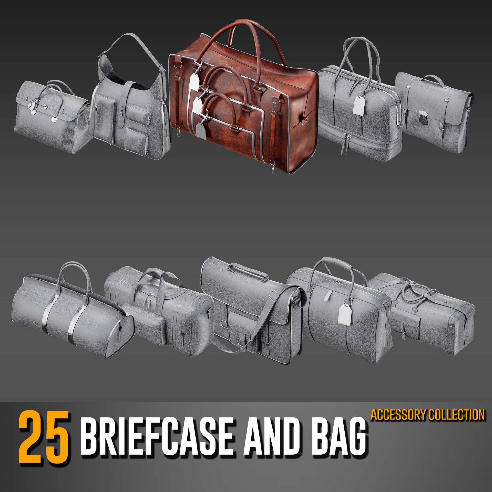 ArtStation - 25 Briefcase and Bag- Accessory Collection- VOL 01