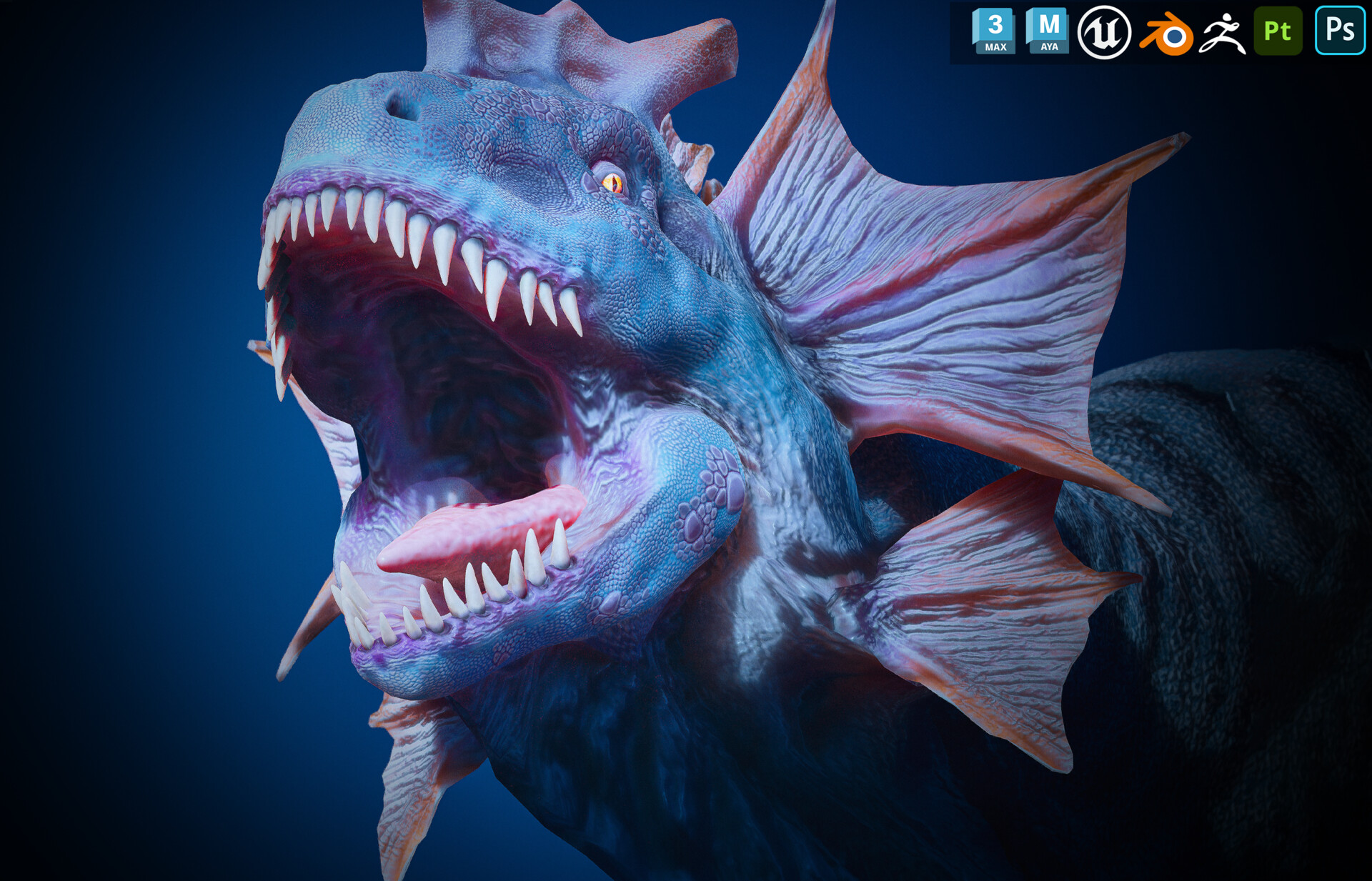 ArtStation - Amphibious Dragon 3D Concept/design