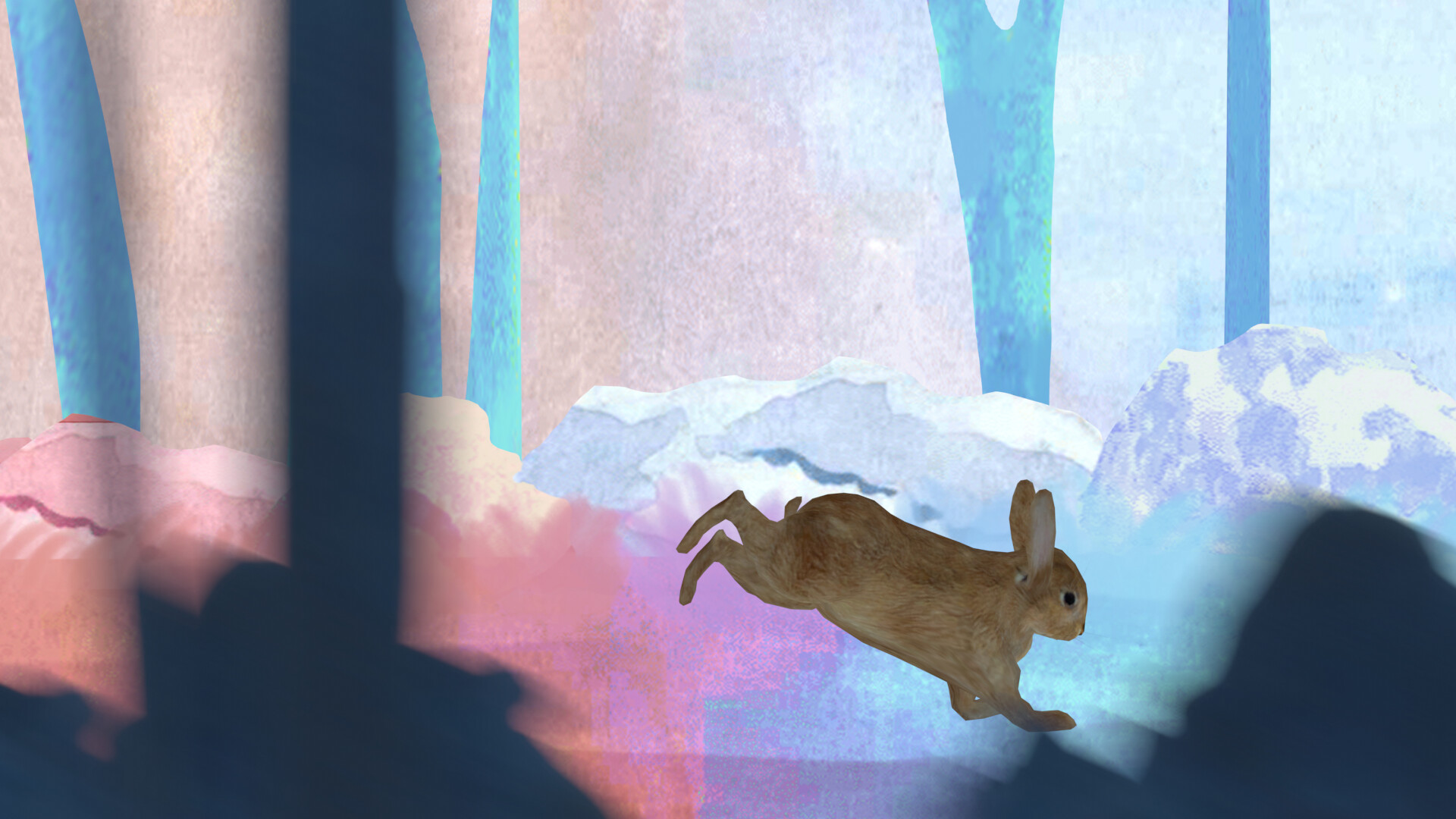 ArtStation - 2D/3D mixed Bunny running animation