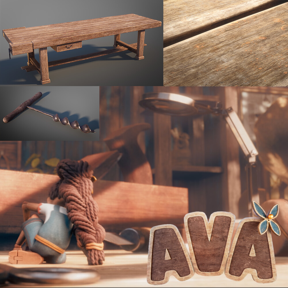 ArtStation - AVA - Workbench and working tools texture and shading