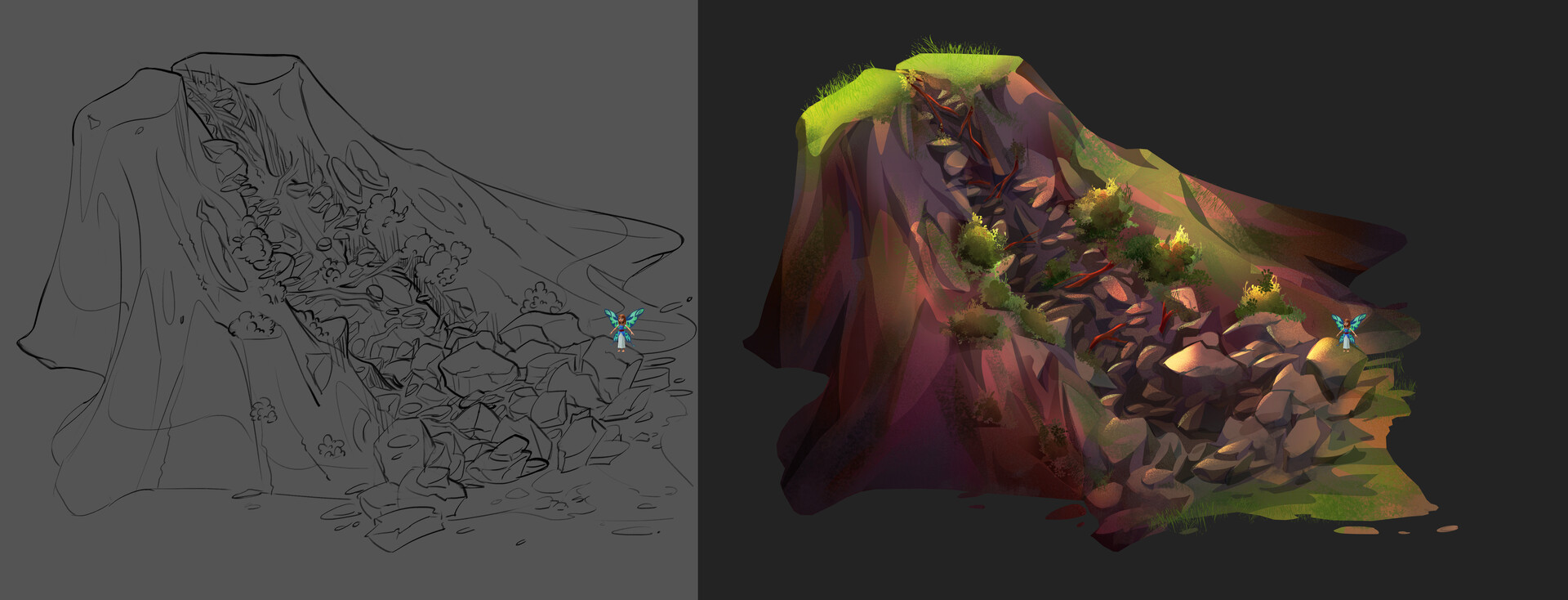 ArtStation - Animation Environment - Valley Rockslide