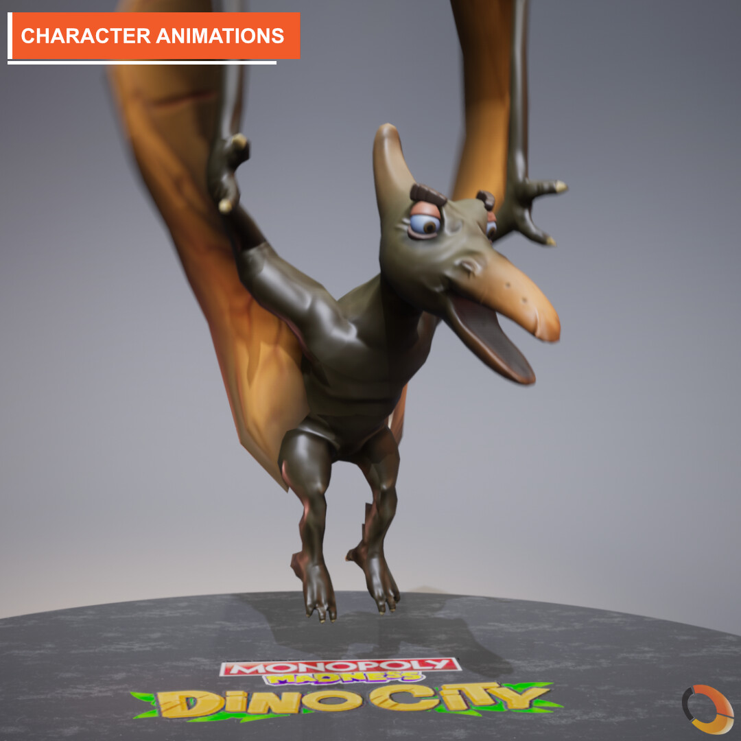 ArtStation - Animations | Monopoly Madness Dino City DLC - Pterodactyl